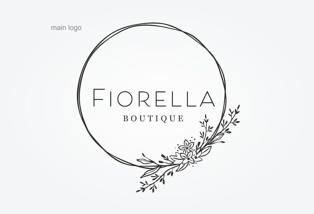 Floral Logo, Wreath Logo, Custom Logo, Boutique Logo ,event Logo, Blog ...