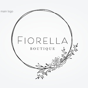 Floral Logo, Wreath Logo, Custom Logo, Boutique Logo ,event Logo, Blog ...