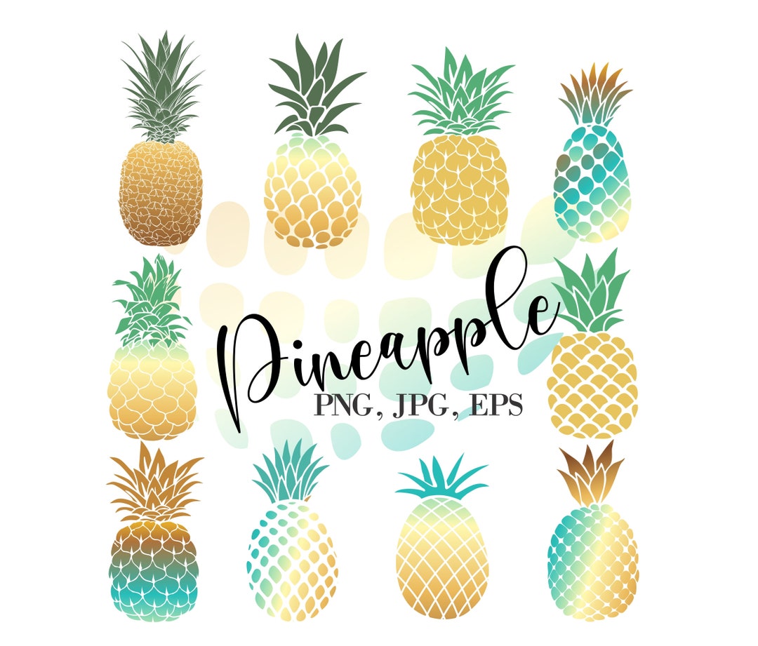 Pineapple Clipart, Fruit Clip Art, Exotic Fruit Clip Art, Digital Files ...