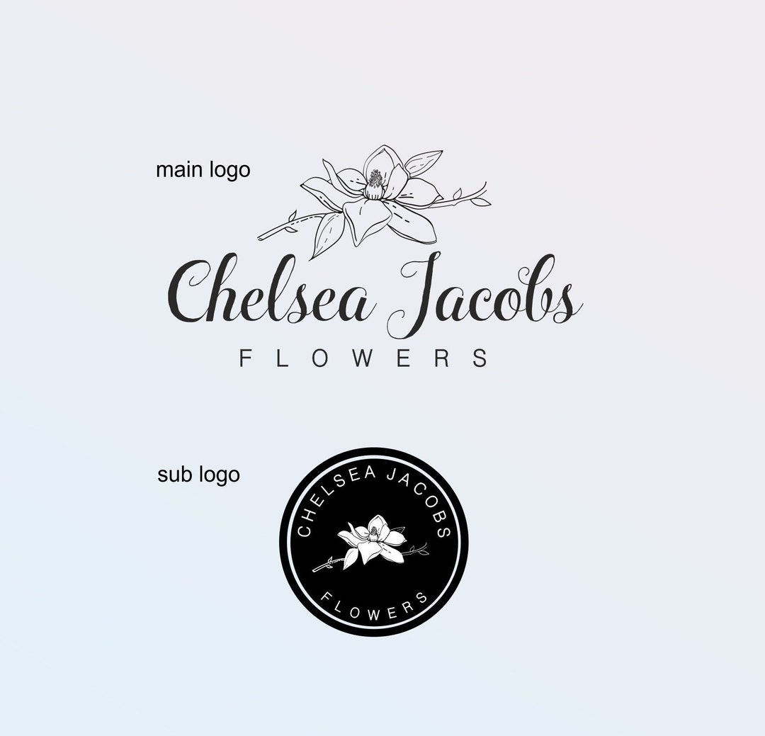 Magnolia Logo Flower Logo Design Business Logo Flower - Etsy