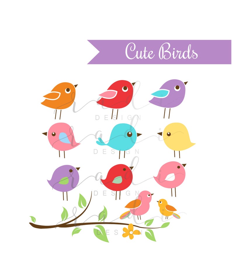 Bird Clipart Bird Clip Art Birds Clip Art Birds Clipart | Etsy
