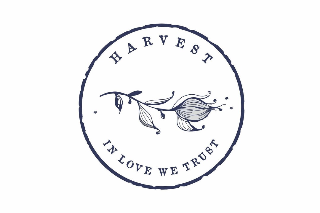 Stamp Logo, Rustic Logo Design, Organic Floral Logo, Premade Logo, Hand ...
