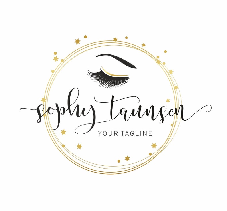 Lashes Logo Gold Lashes Logo Beauty Logo Rose Gold Lashes - Etsy
