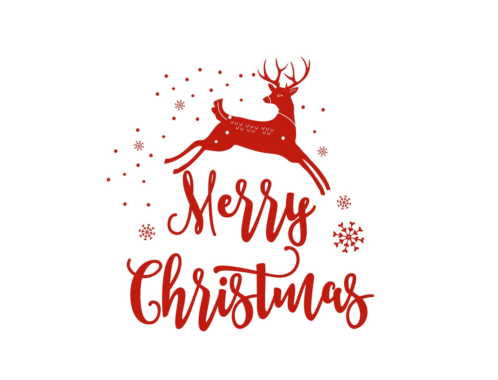 Merry Christmas PNG, Christmas PNG File, Deer Clipart, Instant Download ...