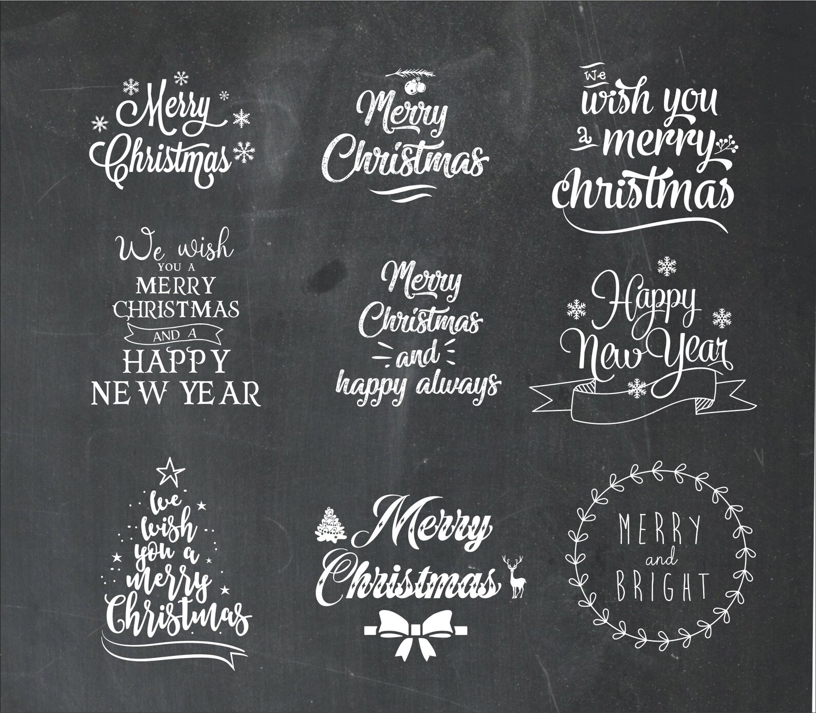 Christmas Overlays, Merry Christmas Word Art, Overlays for ...