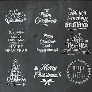 Christmas Overlays, Merry Christmas Word Art, Overlays for ...