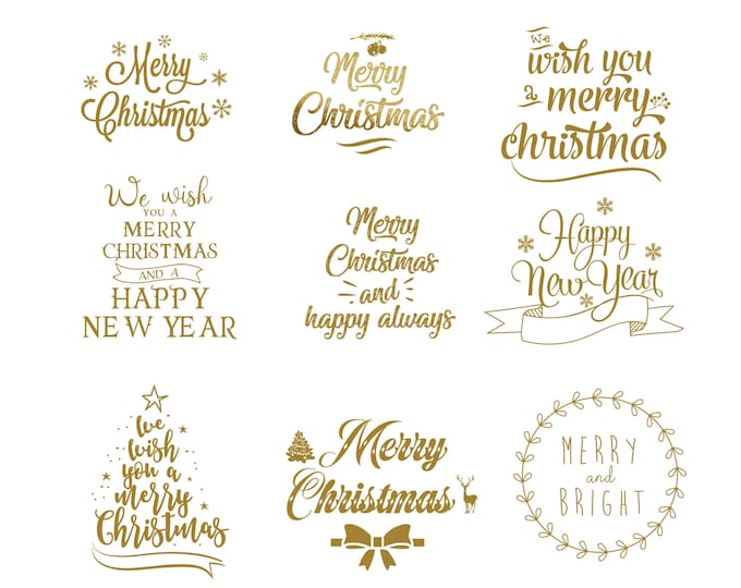 Merry Christmas Text, Merry Christmas Word Art, Merry Christmas Digital ...