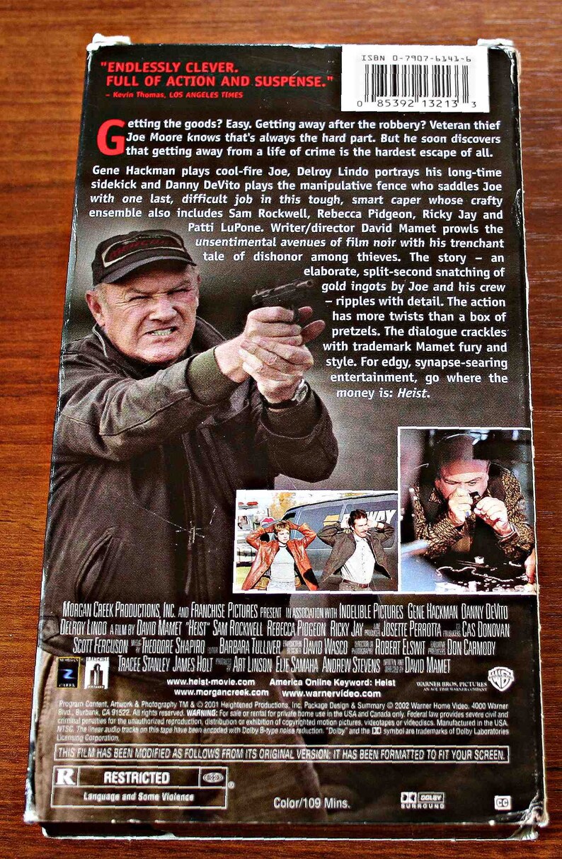 Heist--gene Hackman, Danny Devito, Rebecca Pidgen, Sam Rockwell, Delroy ...