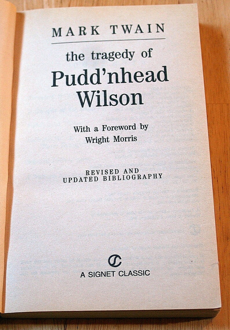 The Tragedy of Pudd'nhead Wilson (1894) by Mark Twain (1835-1910 ...