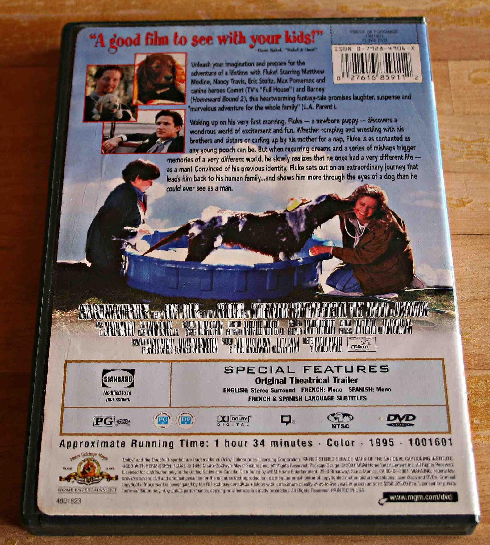 Fluke, 1995 (dvd)--eric Stoltz, Matthew Modine, Samuel L. Jackson ...