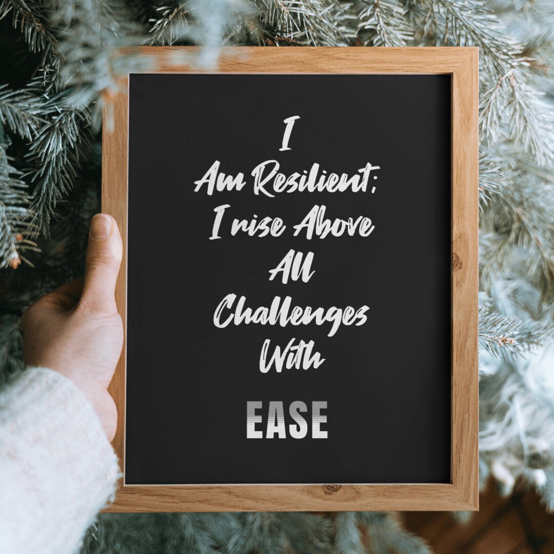 I Am Resilient, black Background Printable Wall Art Quotes ...