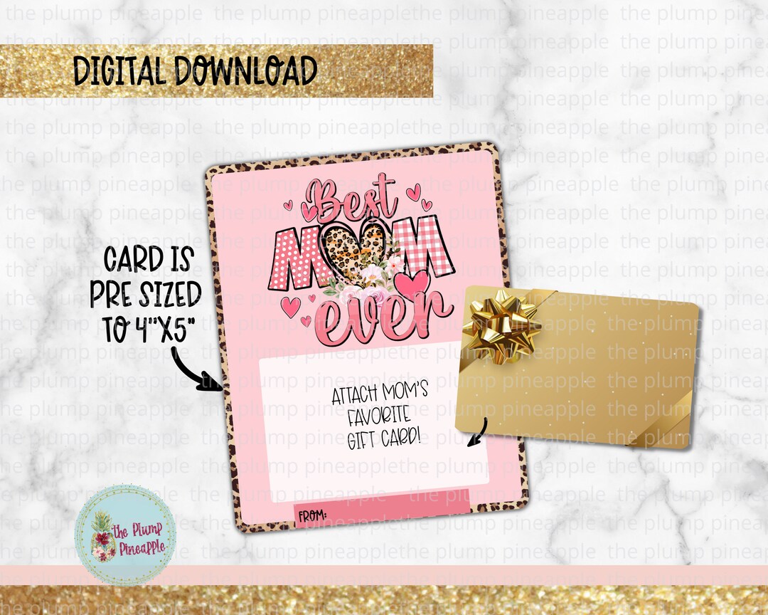 Mother's Day Printable Gift Card Holder Card Gift From Son Daughter ...