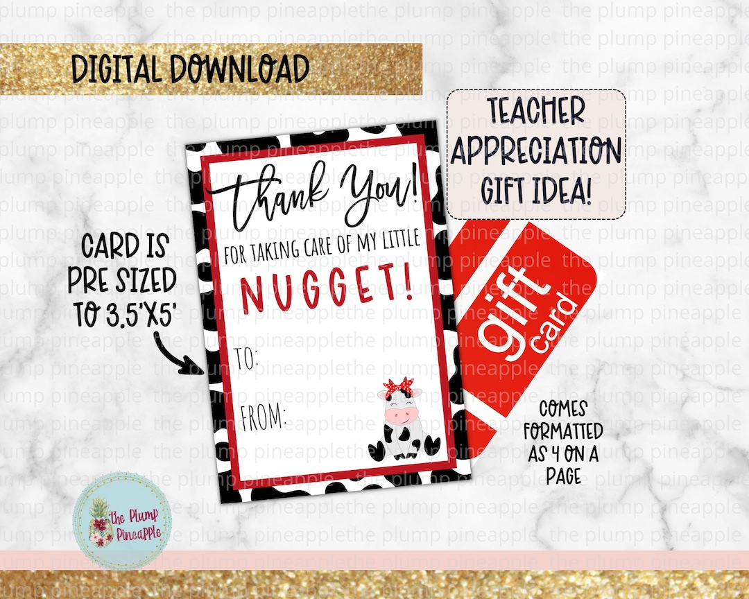 Teacher Appreciation Gift Idea Thank You for Taking Care of My Little ...