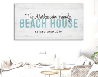 Crab Family Beach House Sign, Ocean Beach Art, Family Name Sign, Shabby ...