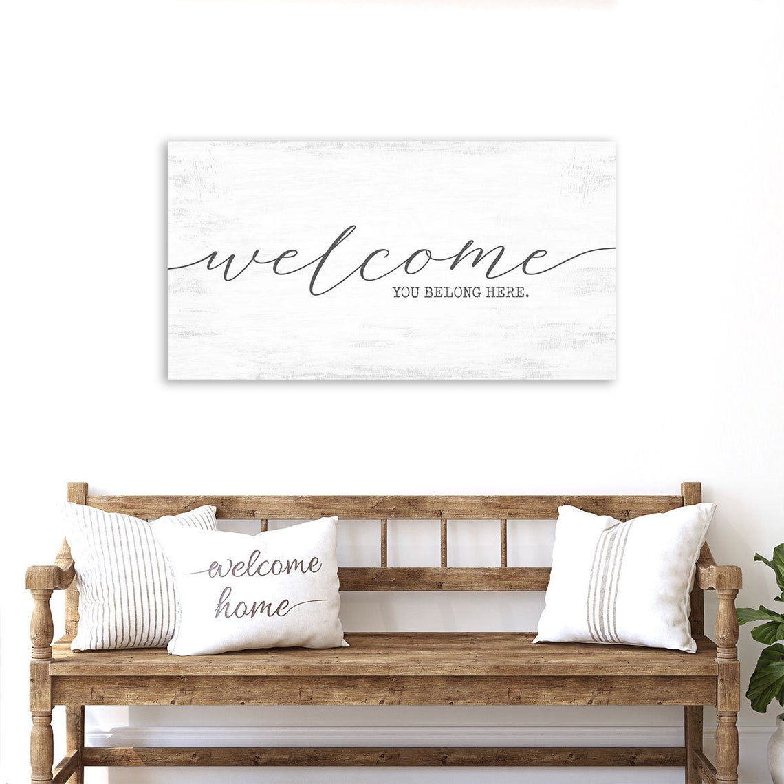 Welcome, You Belong Here, Typography, Farmhouse Entry Way Decor, Large ...
