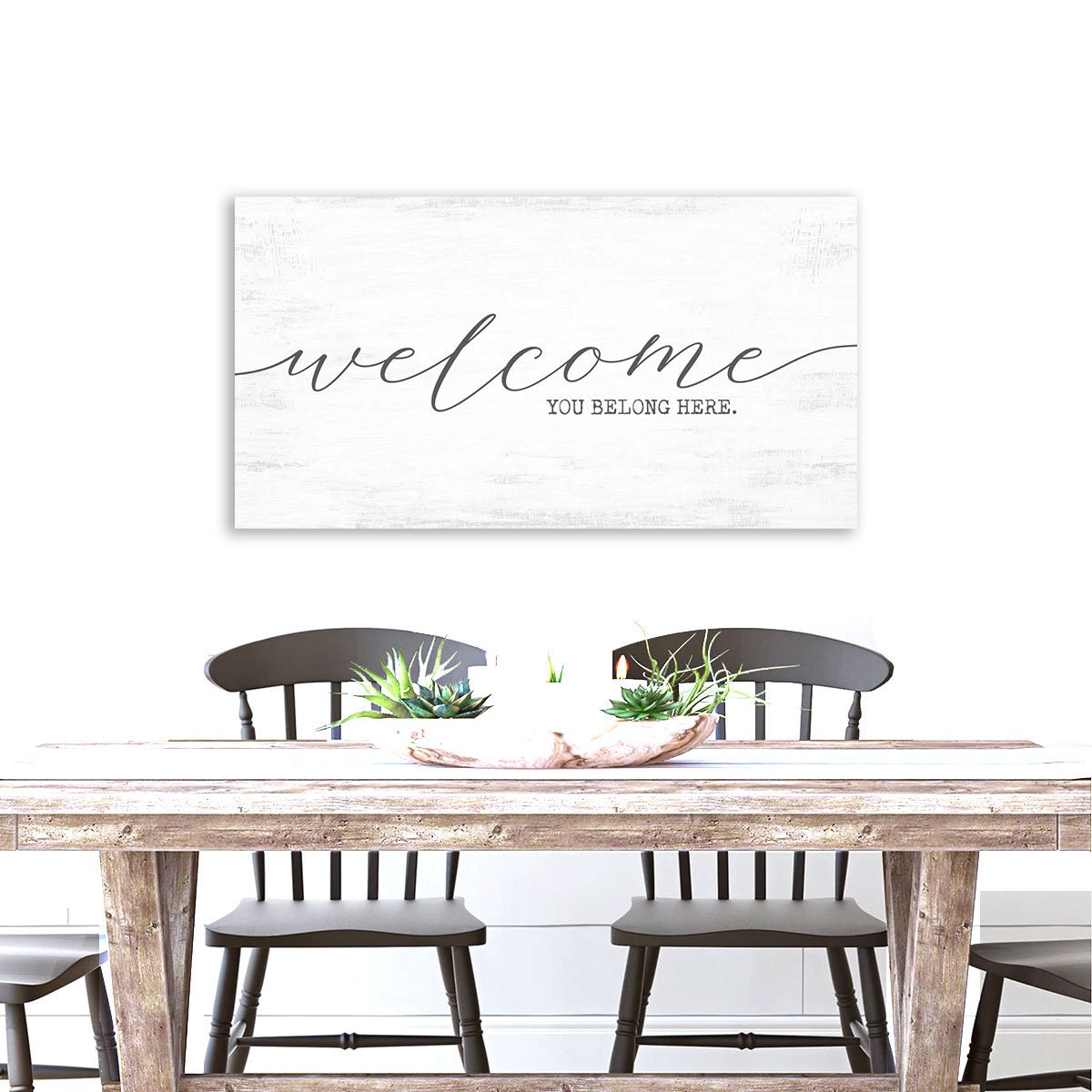 Welcome, You Belong Here, Typography, Farmhouse Entry Way Decor, Large ...