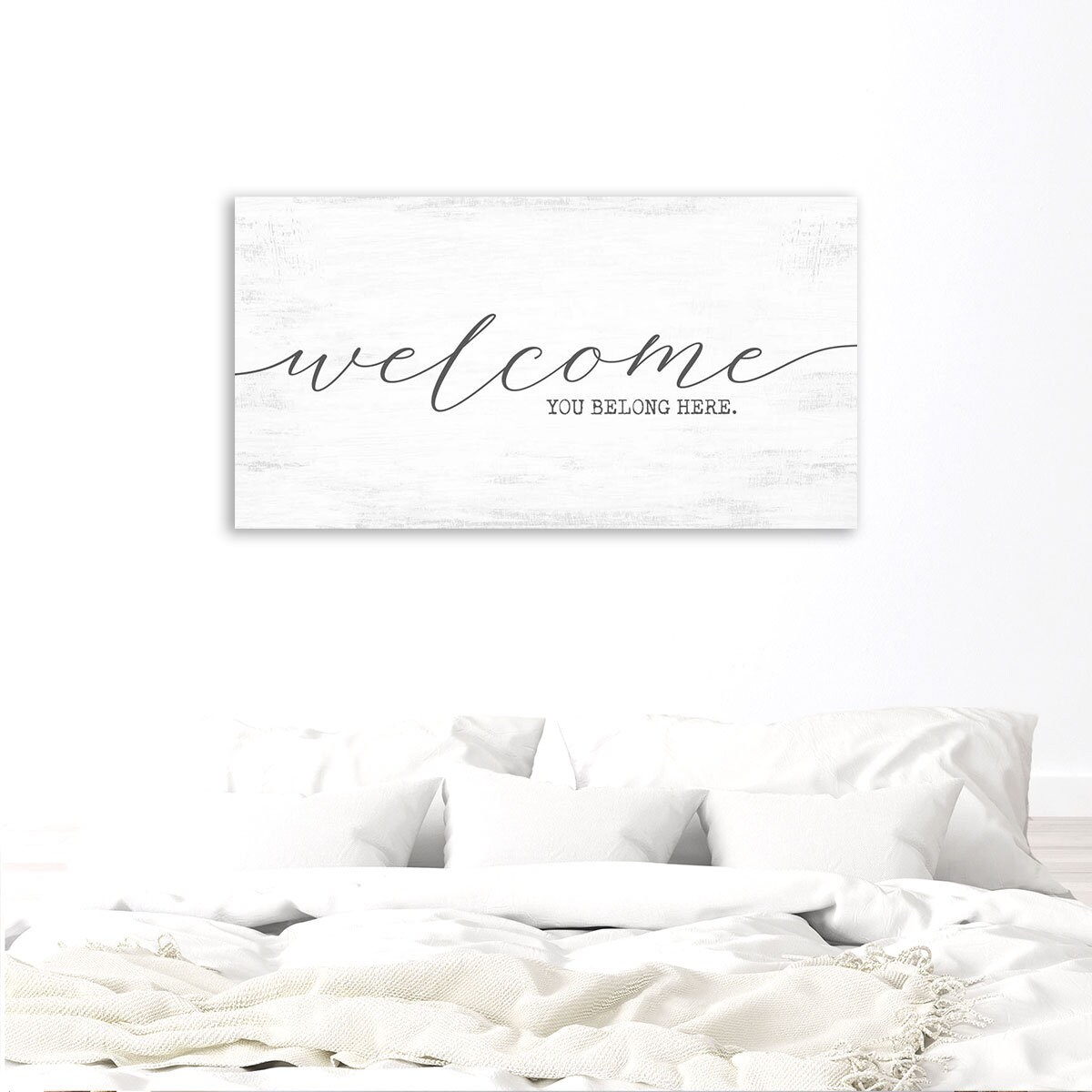Welcome, You Belong Here, Typography, Farmhouse Entry Way Decor, Large ...