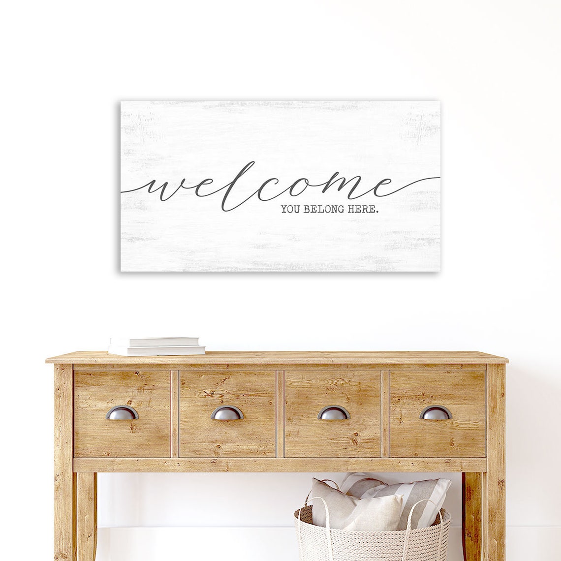 Welcome, You Belong Here, Typography, Farmhouse Entry Way Decor, Large ...