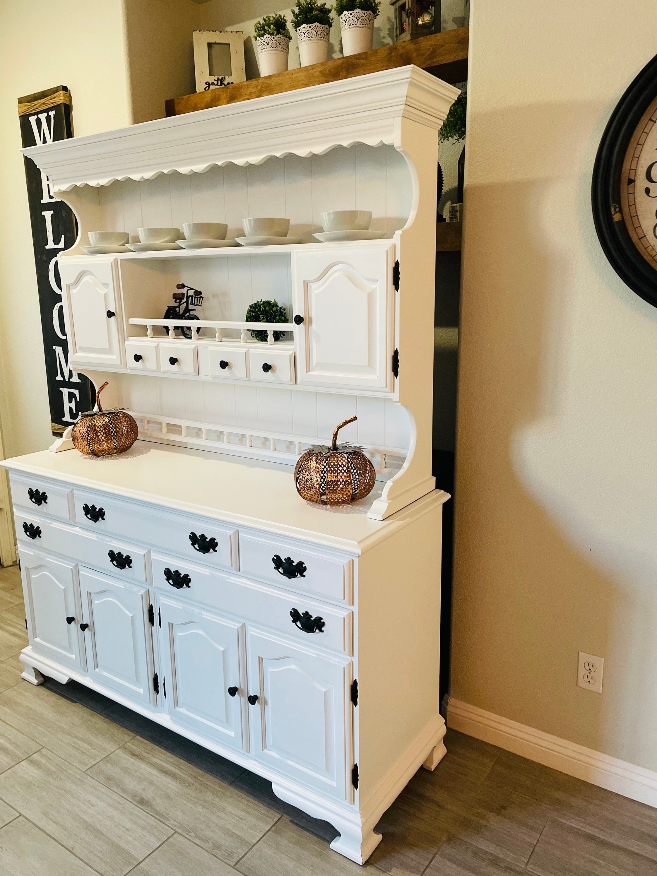 SOLD! Please Do Not Purchase Buffet and Hutch / China Cabinet / White ...