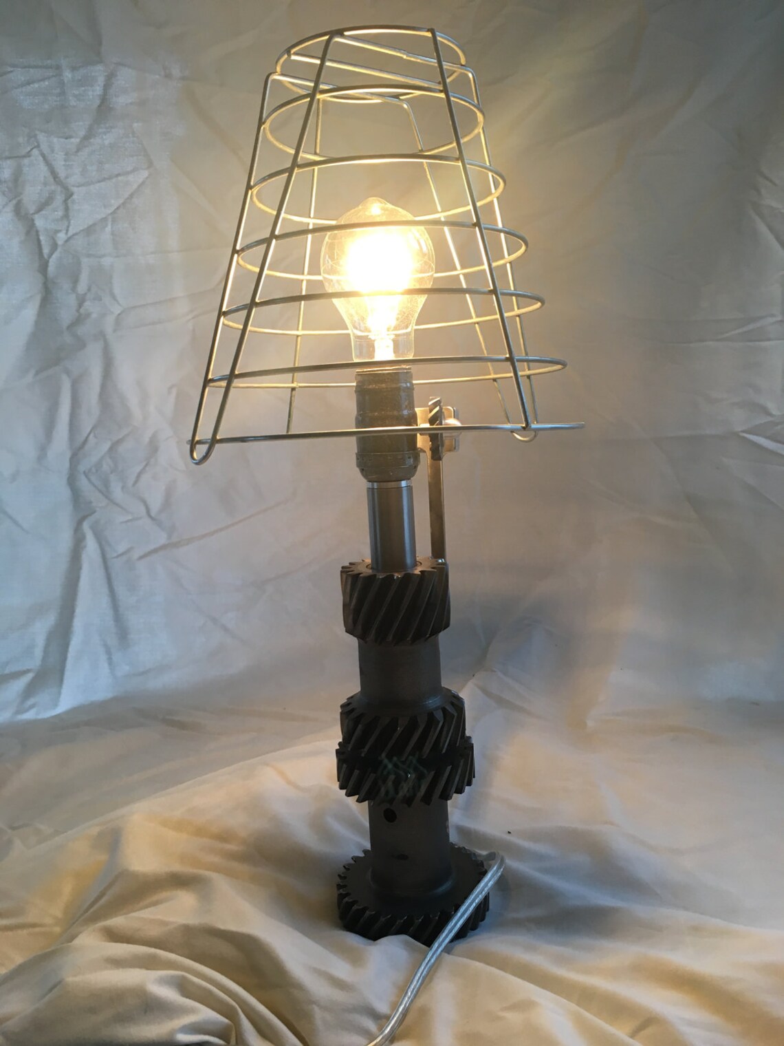 Handcrafted Repurposed Industrial Gear Lamp - Etsy