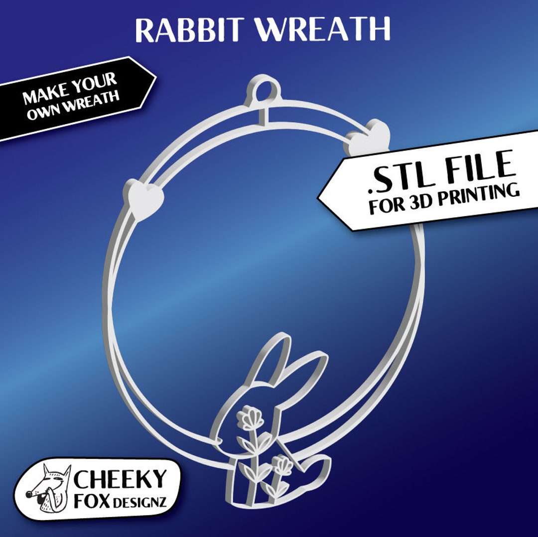 Rabbit Wreath 3D Stl Files Stl File for 3D Printing, GX AND Svg Digital ...