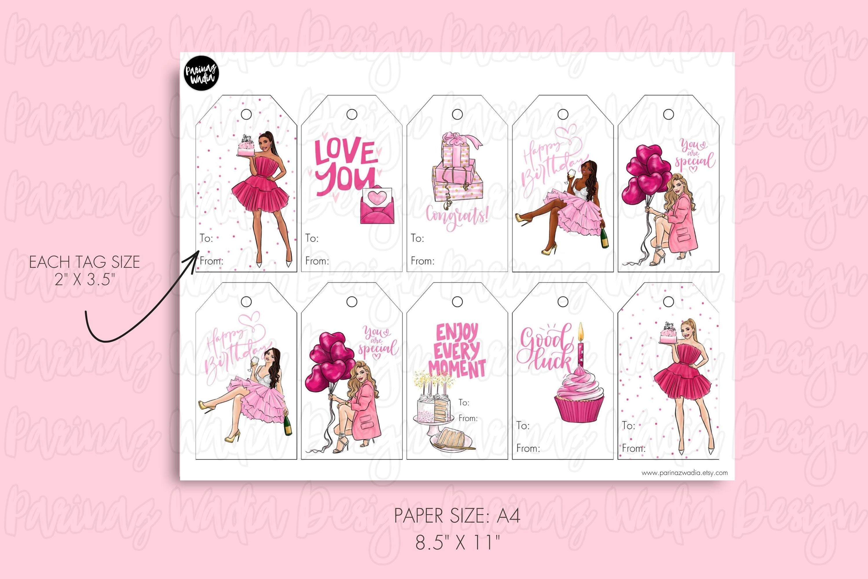 Printable CELEBRATION GIFT TAG, Hand Drawn Birthday Gift Tag Template ...