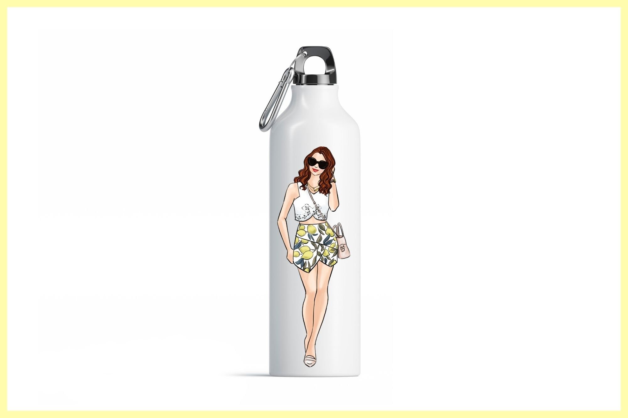 Girls in Lemon Print Light Skin Fashion Illustration - Etsy