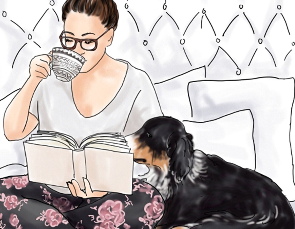 Fashion Illustration Me Time 2 Light Skin Printable Art | Etsy