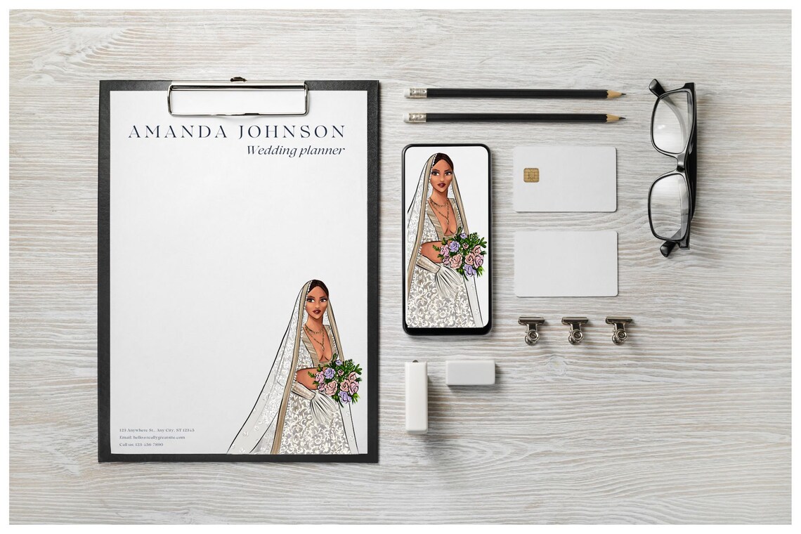 Indian Bride Fashion Illustration Clipart PNG - Etsy