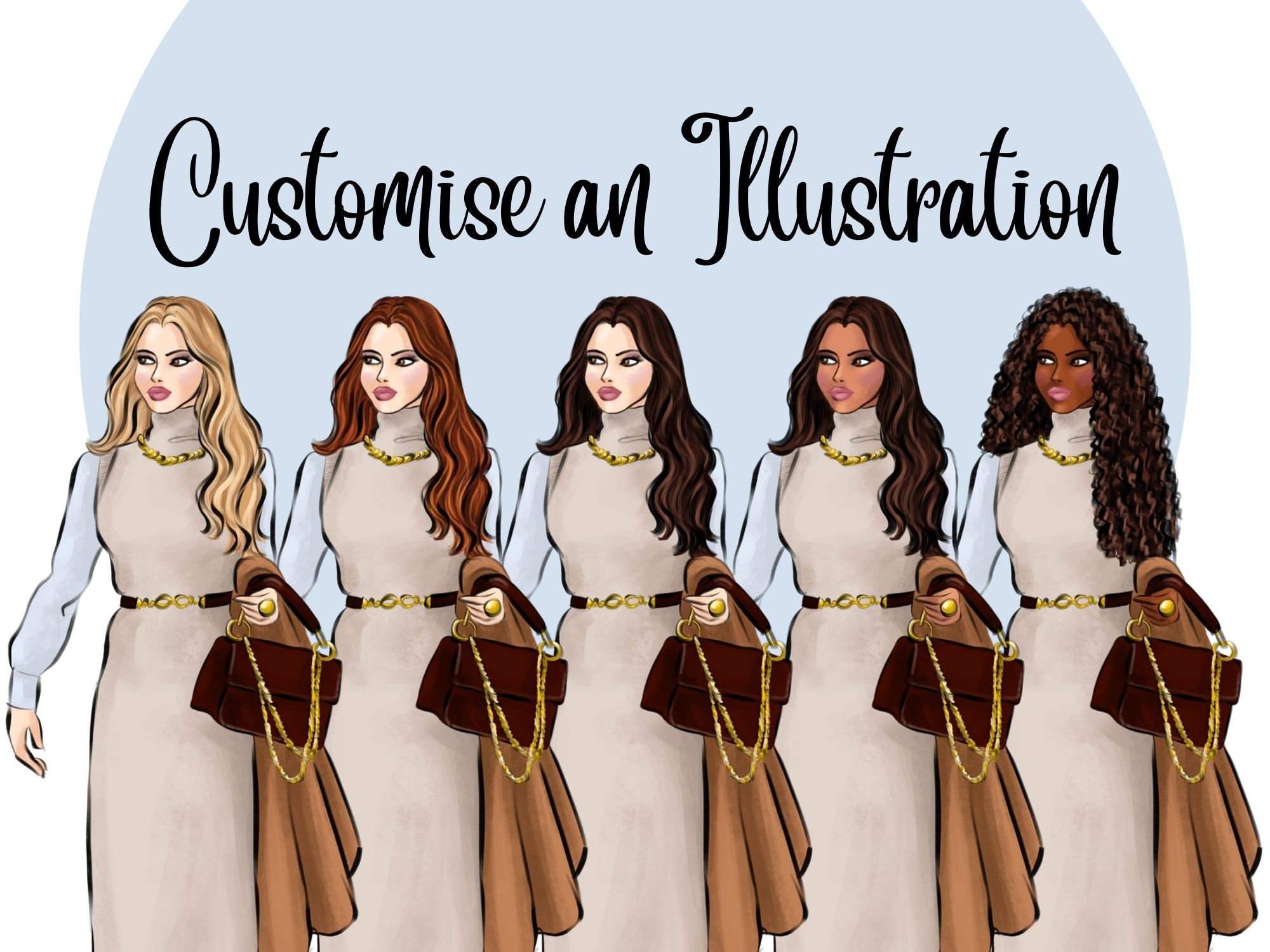 Customize an Illustration Fashion Illustration PNG - Etsy