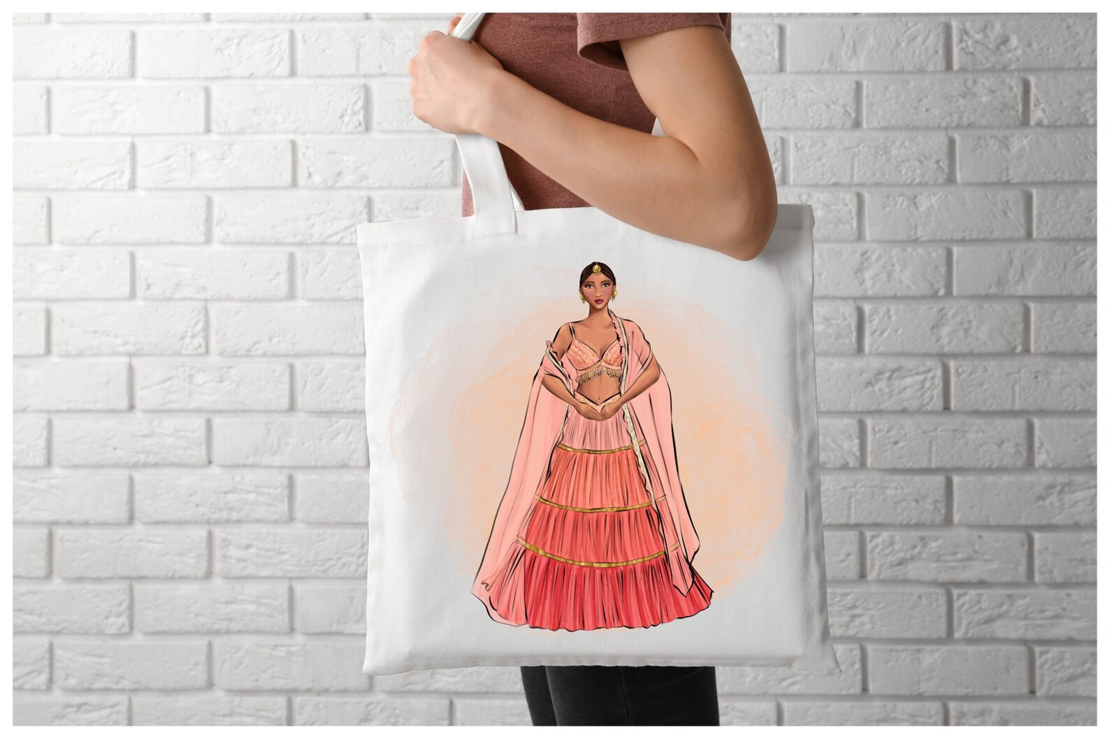 Indian Bride Fashion Illustration Clipart PNG - Etsy