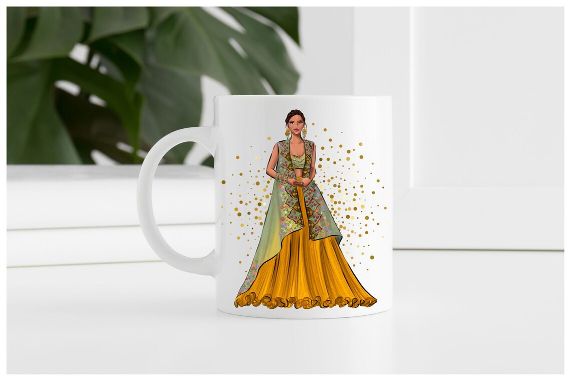 Indian Bride Fashion Illustration Clipart PNG - Etsy