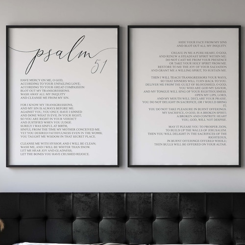 Psalm 51 Handwritten Circle Art Print Bible Verse Wall Art - Etsy
