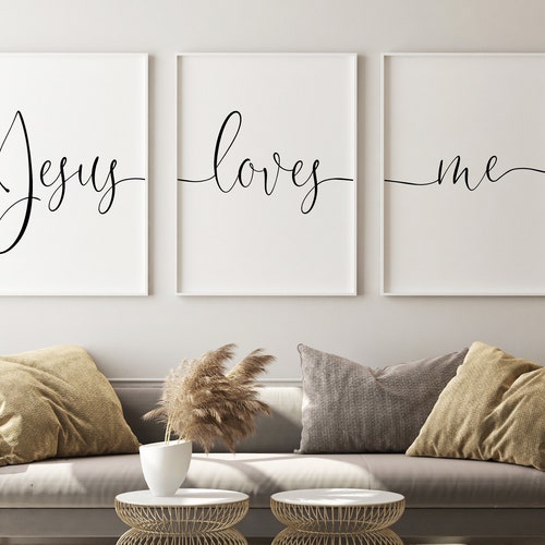 Jesus Loves Me Wall Art // Wall Prints // Playroom Print // - Etsy