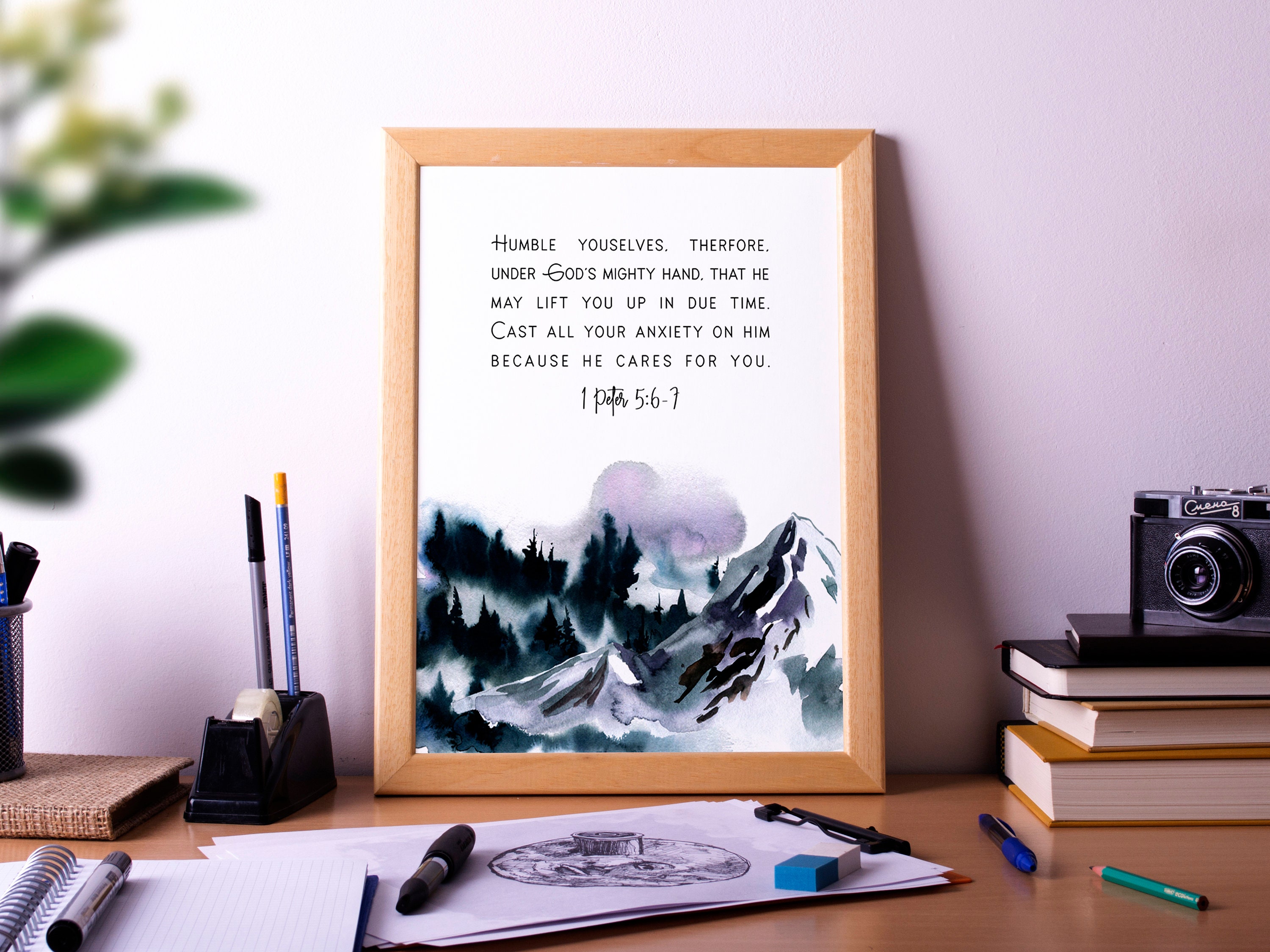 Bible Verse Home Wall Decor 1 Peter 3:5-6 Poster Print Giclée Prints ...