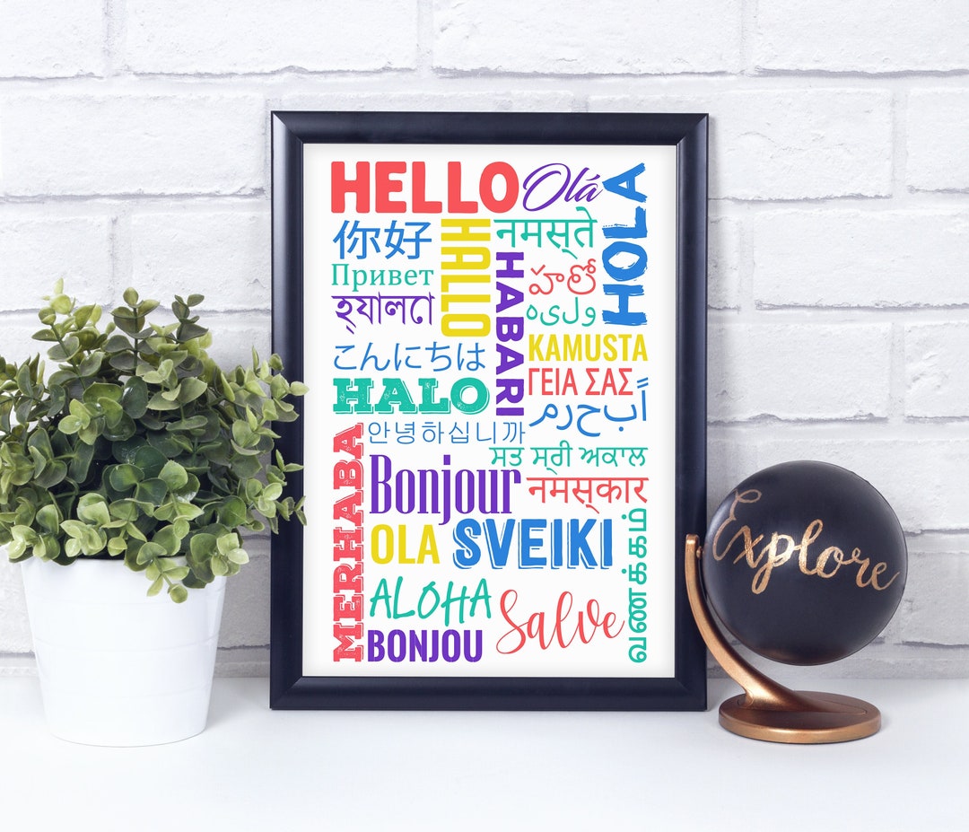 HELLO in Different Languages, High-quality Poster Print, Home Wall Art ...