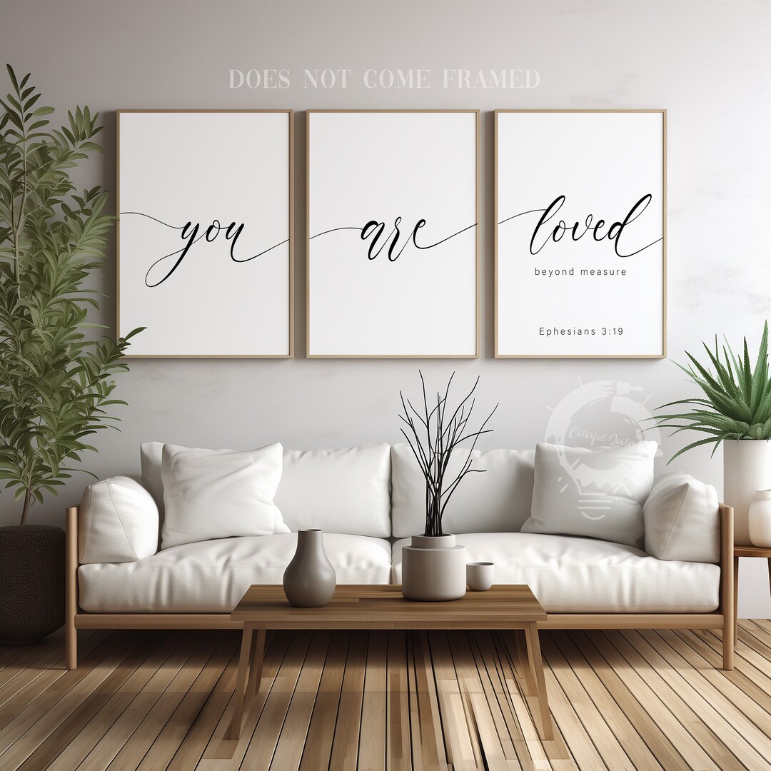 You Are Loved Beyond Measure, Bible Verse, Set of 3 Poster Prints ...