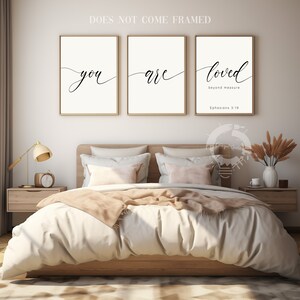 You Are Loved Beyond Measure, Bible Verse, Set of 3 Poster Prints ...