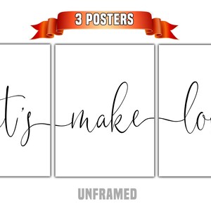 Let's Make Love, Romantic Posters, Set of 3 Poster Prints, Home Wall ...