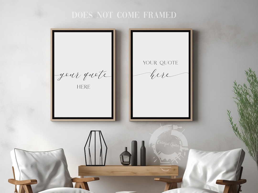 Custom Quote Poster Prints: Set of 2, Personalized Wall Art Decor - Etsy
