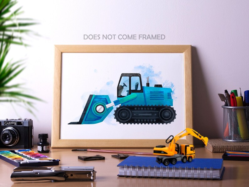 Bulldozer Wall Decor Plane Poster Construction Print - Etsy