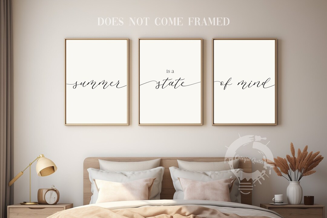Summer is a State of Mind, Set of 3 Poster Prints, Home Wall Art Décor ...