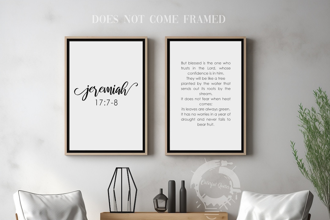 Jeremiah 17:7-8, Bible Verse Quote, Set of 2 Poster Prints, Christian ...