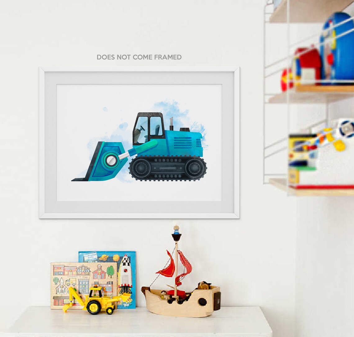 Bulldozer Wall Decor Plane Poster Construction Print - Etsy