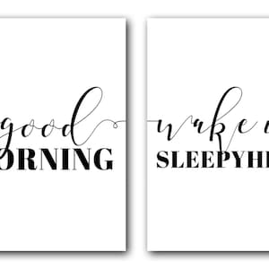 Good Morning Wake up Sleepyhead Set of 2 Prints Bedroom - Etsy UK
