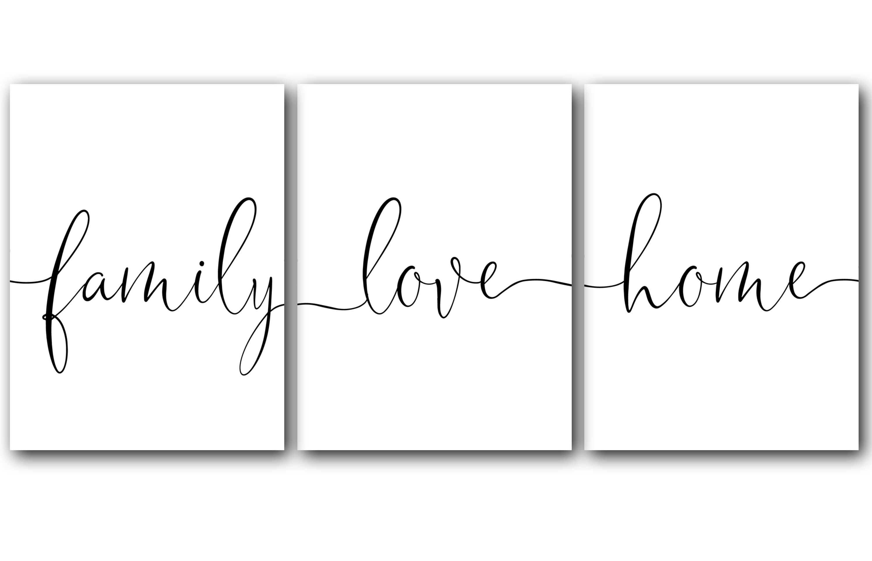 Family Love Home Set of 3 Poster Prints Minimalist Art Home - Etsy