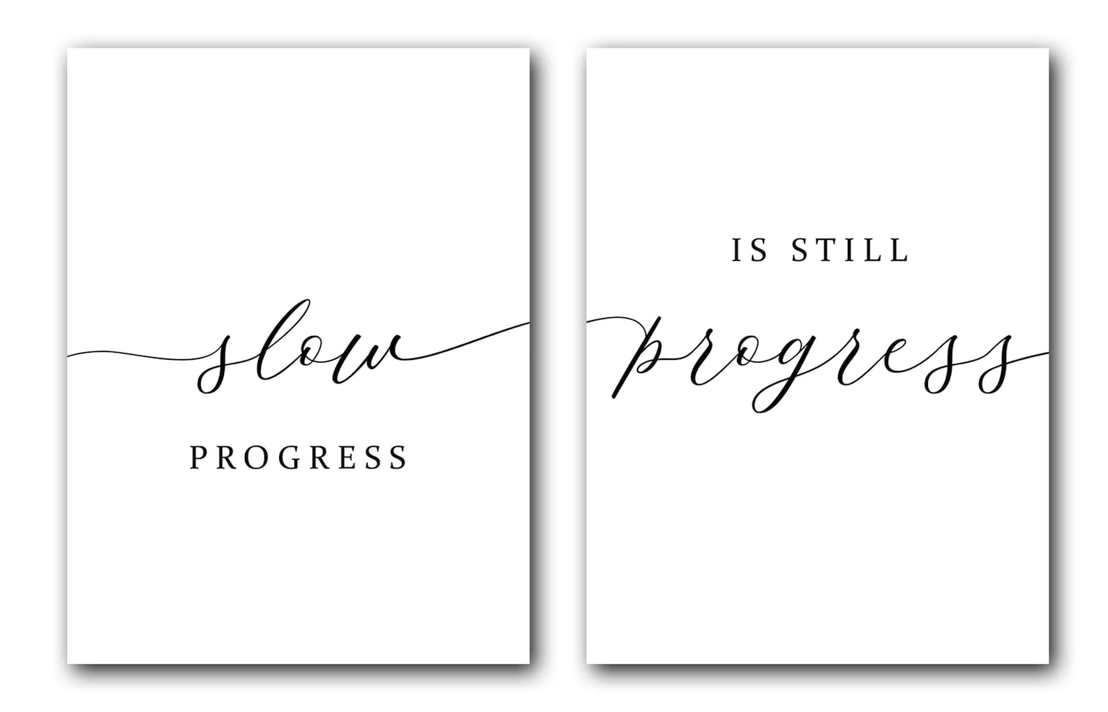 Slow Progress is Still Progress Set of 2 Poster Prints - Etsy