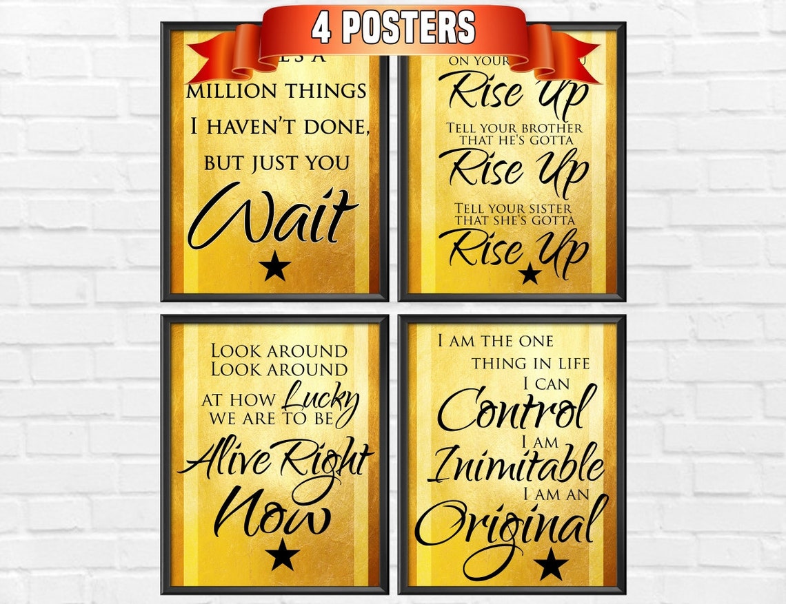 Hamilton the Musical Poster Set Hamilton Quotes Hamilton - Etsy