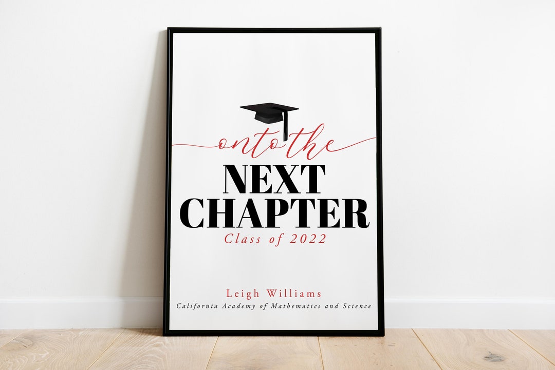 On to the Next Chapter, Graduation Gift, Poster Print, Minimalist ...