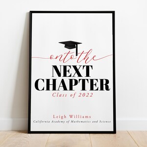 On to the Next Chapter, Graduation Gift, Poster Print, Minimalist ...